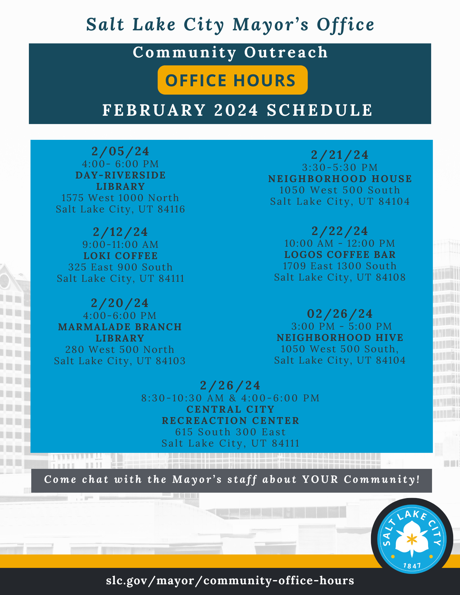 COMMUNITY OFFICE HOURS | Mayor's Office