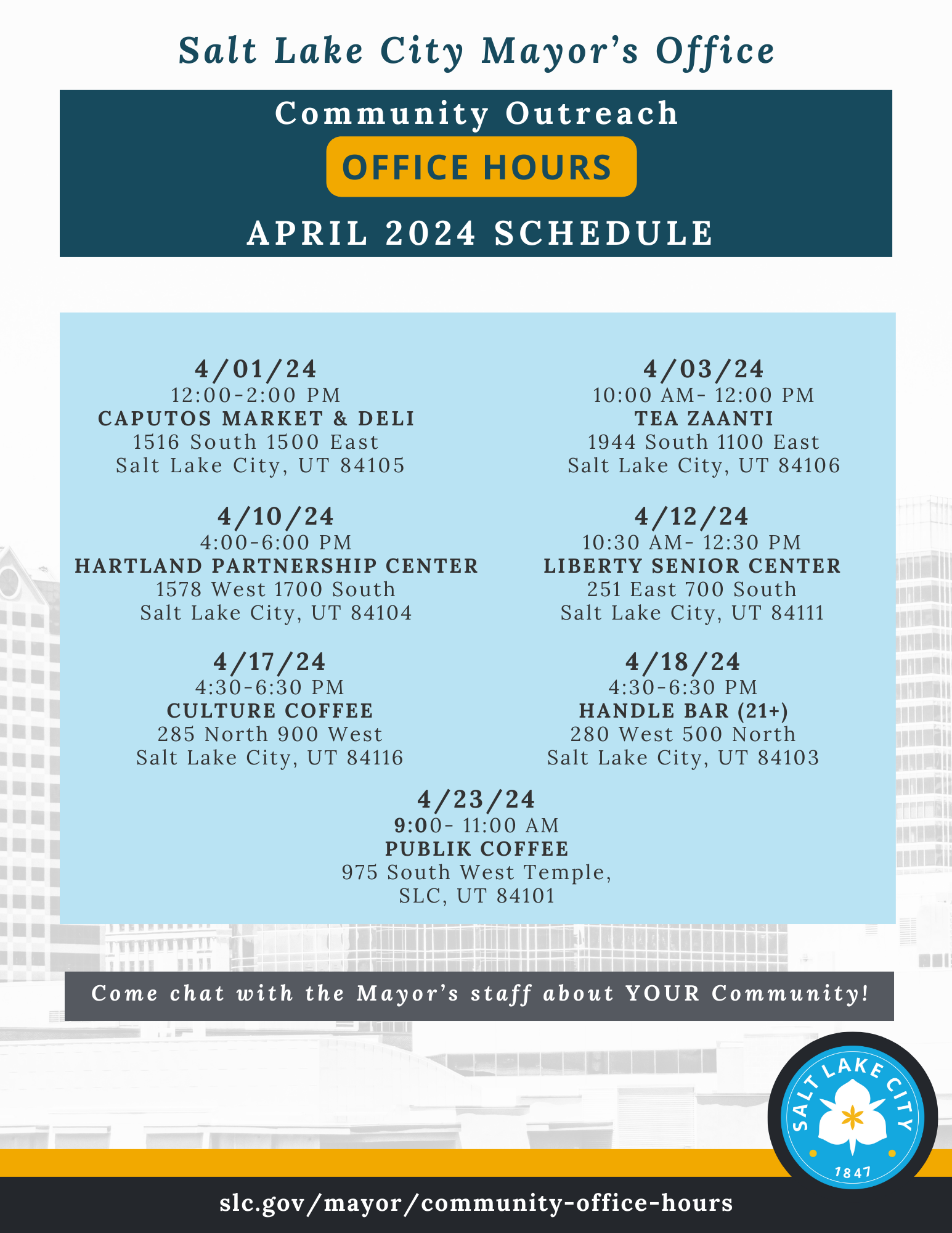 COMMUNITY OFFICE HOURS | Mayor's Office