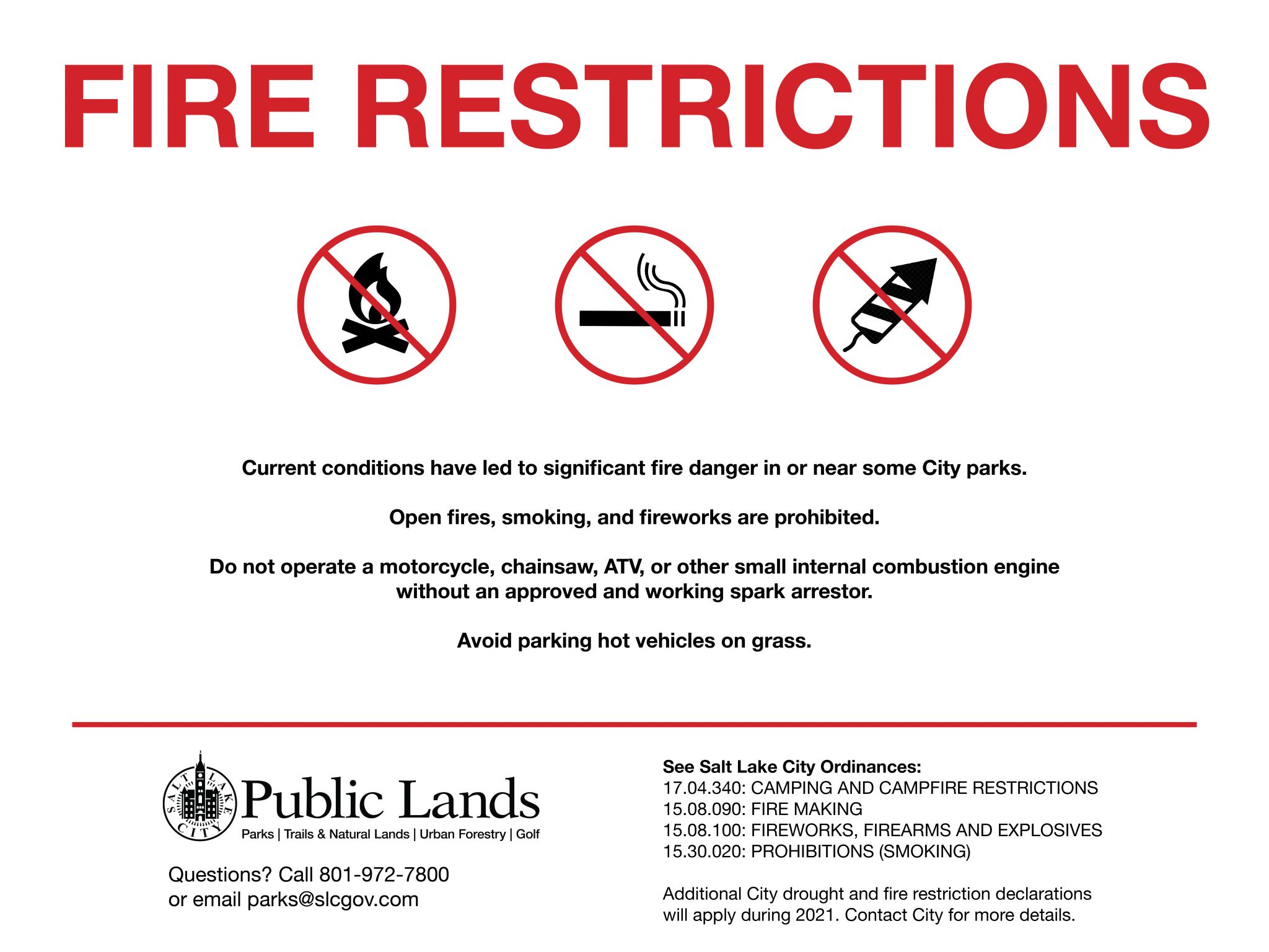 Public Lands Fire Restrictions | Public Lands Department