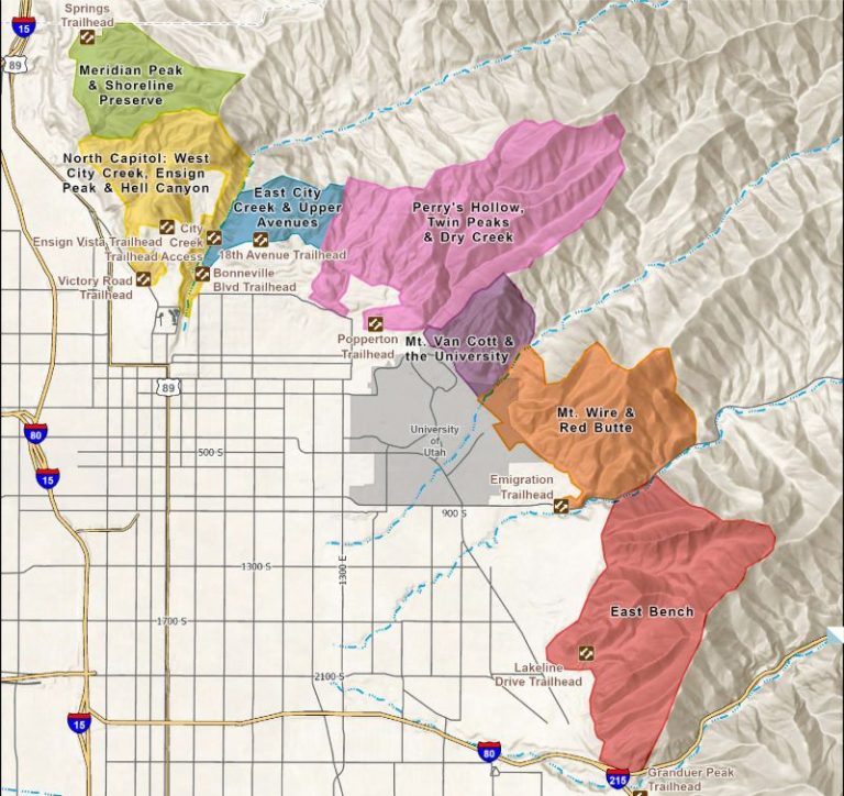 Mt Wire, Red Butte, Mt Van Cott, The U Trail Routes | Public Lands ...