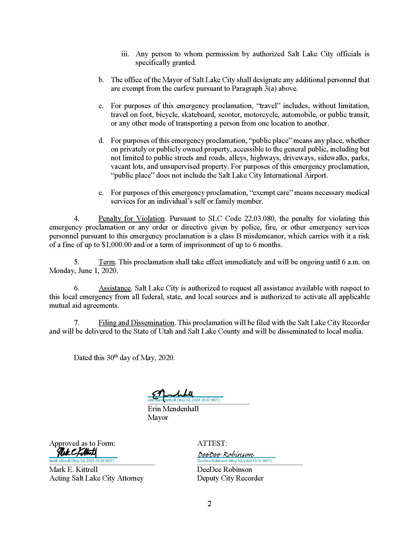 Mayor Erin Mendenhall Issues Emergency Proclamation Enacting Curfew For ...